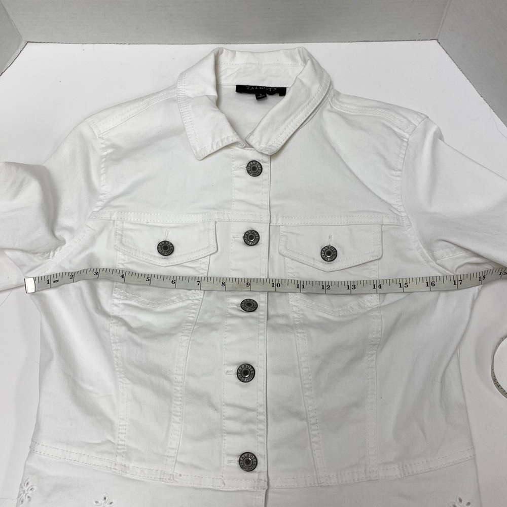 Talbots Peplum White-Denim Jacket - Gem